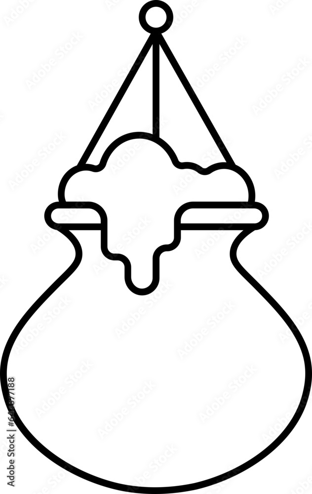 Isolated Dahi Handi Hang Black Outline Icon. Stock Vector | Adobe Stock