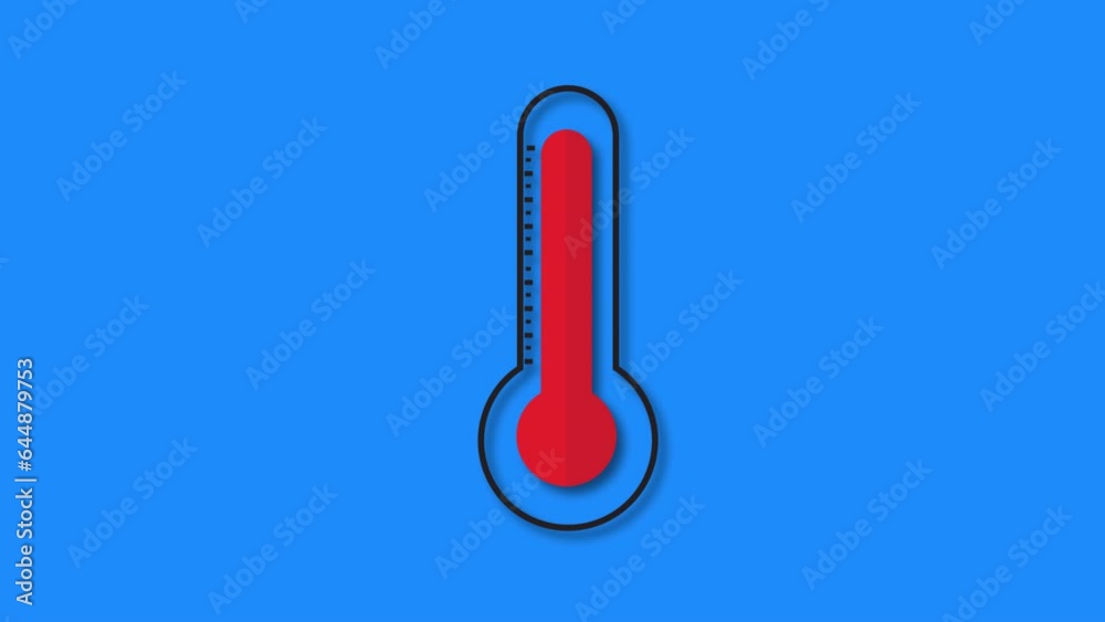 Green screen 4K thermometer 2D animation in 30fps. Simple temperature ...