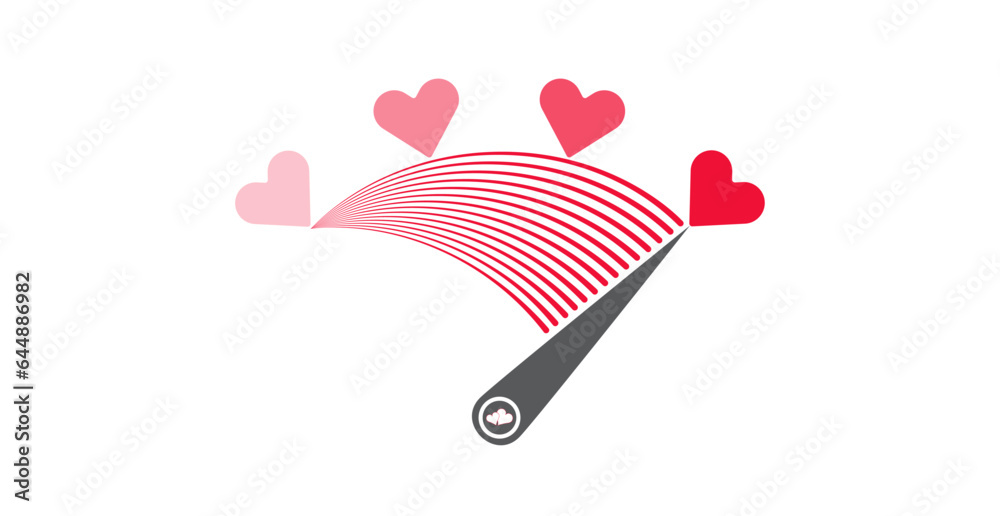 Simple love level measurement vector illustration with indicator, red ...