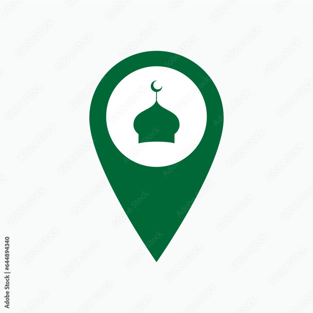 Mosque Icon. Muslim Worship Place. Masjid, Prayer Room Symbol for Info ...