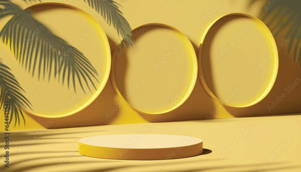Vector Abstract Creative layout made of yellow studio background for ...