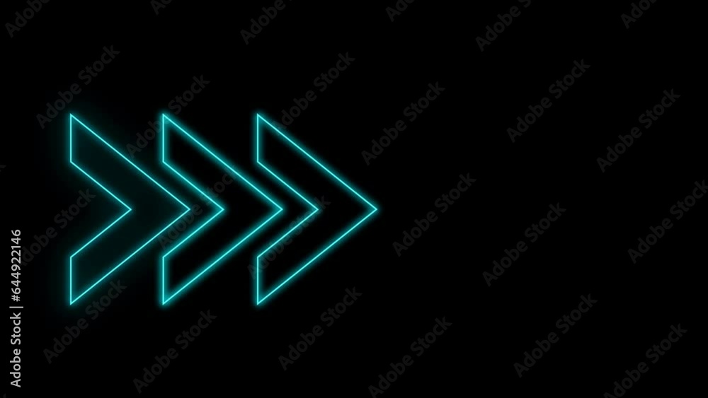 4K Animated Arrow direction sign on black background, Direction banner ...