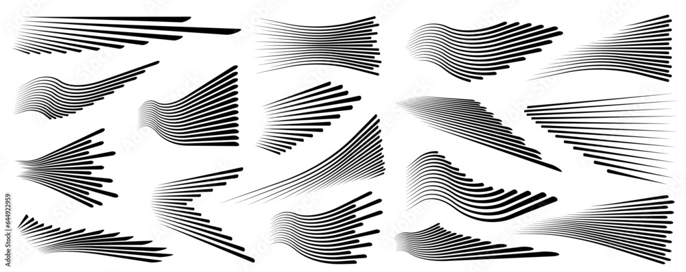 Speed line or fast lines manga motion on transparent background. Speed ...