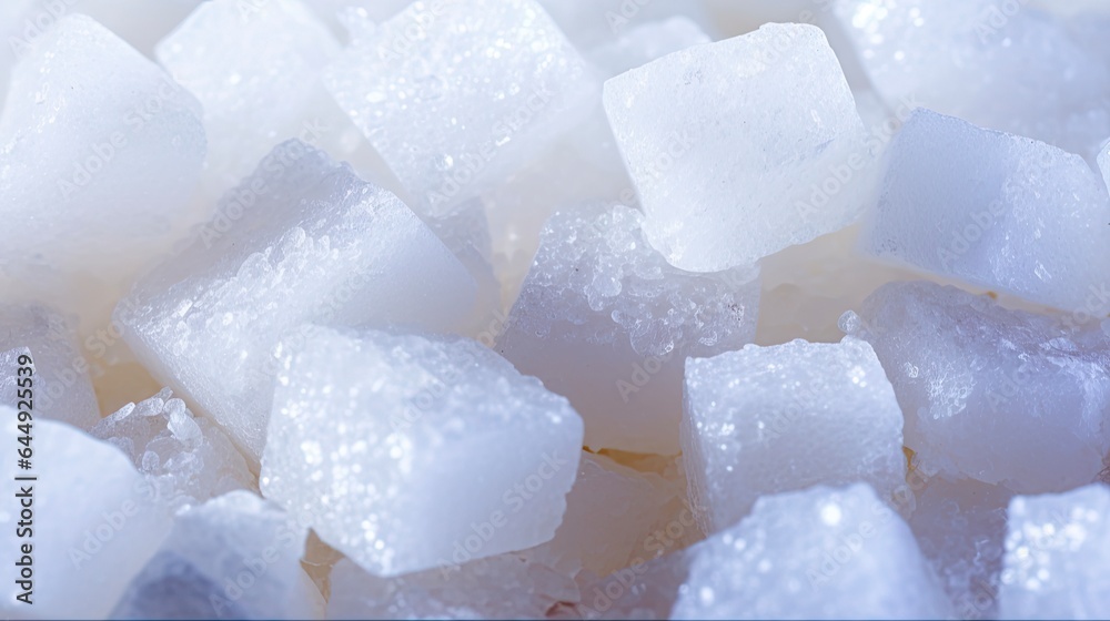 Refined White Sugar Crystals in Macro View with Close-up Focus on ...