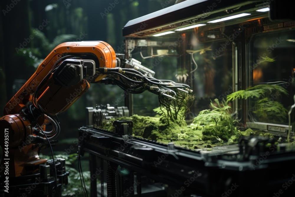 Robotic arm assistant processing for detection weed, harvesting and ...