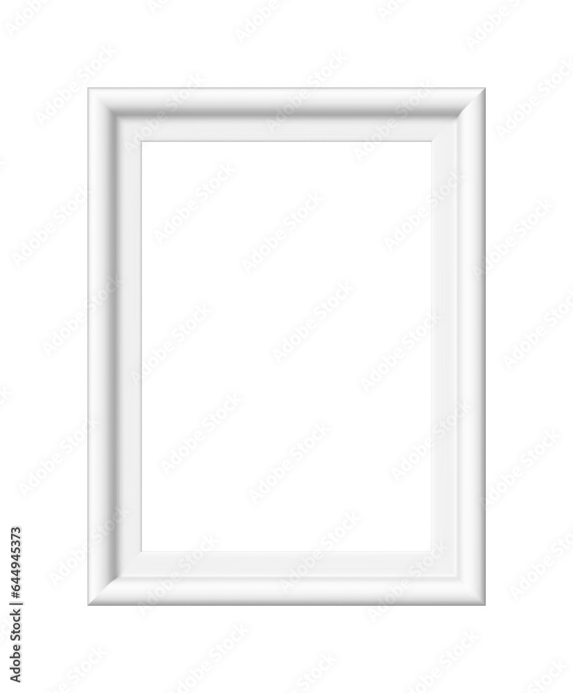 White picture frame. Minimalistic detailed photo realistic frame. Png ...