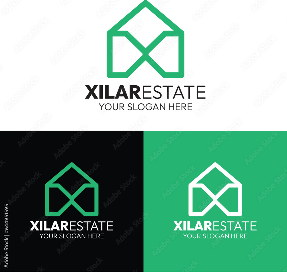Real estate logo, X letter, money logo, minimal construction logo ...