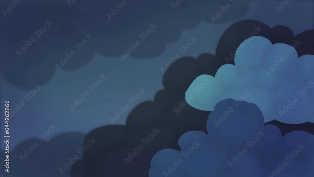 Thunder and flash of lightning in dark stormy sky with ancient pagan ...