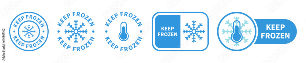 Keep frozen label. Keep frozen - badges for product. Sticker with ...