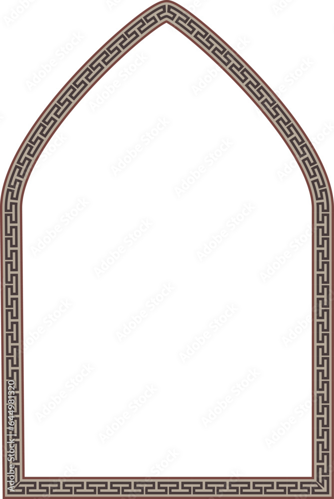 Lancet Arch rectangular frame architecture window door Greek meander ...