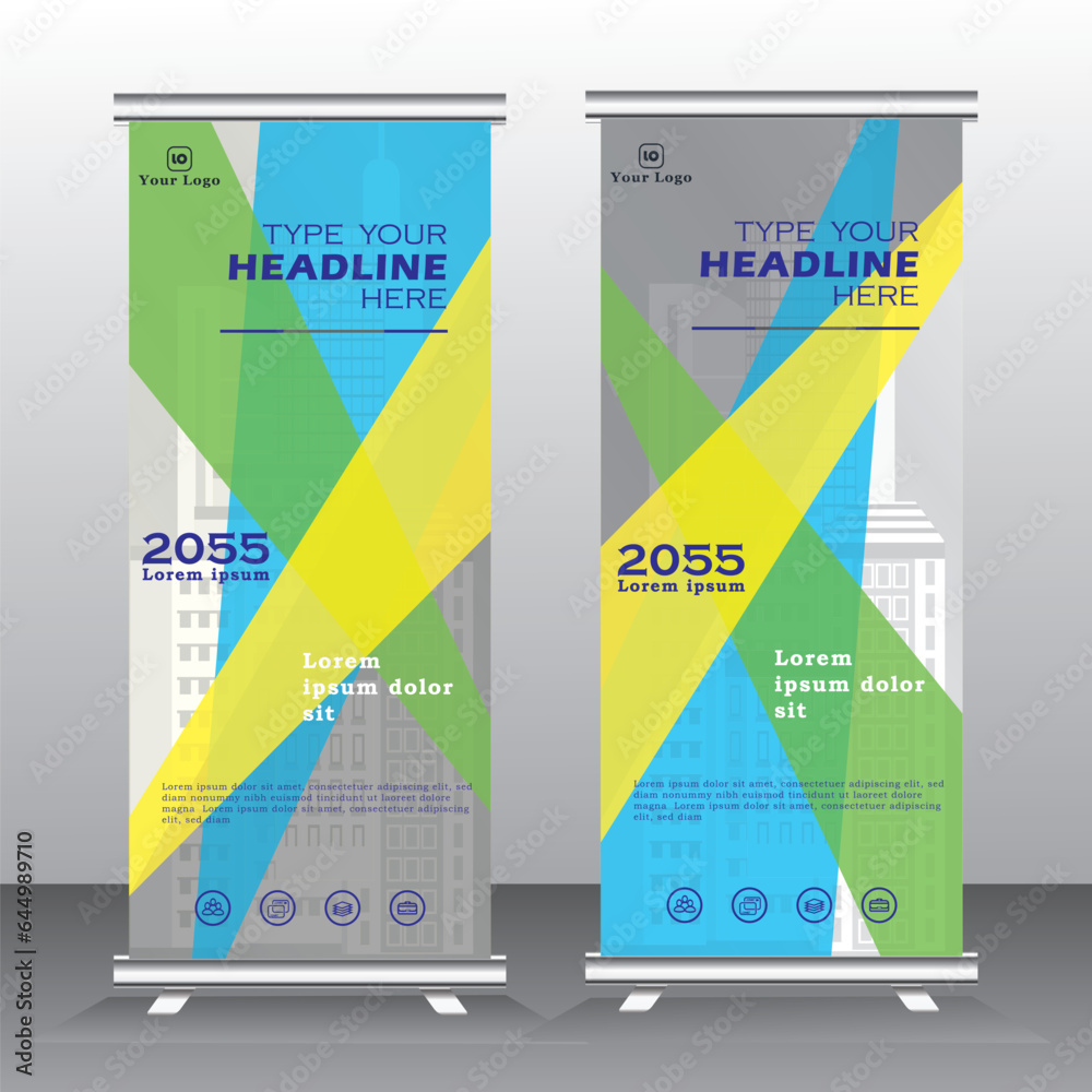 business roll up banner template, vertical banner design, modern and ...