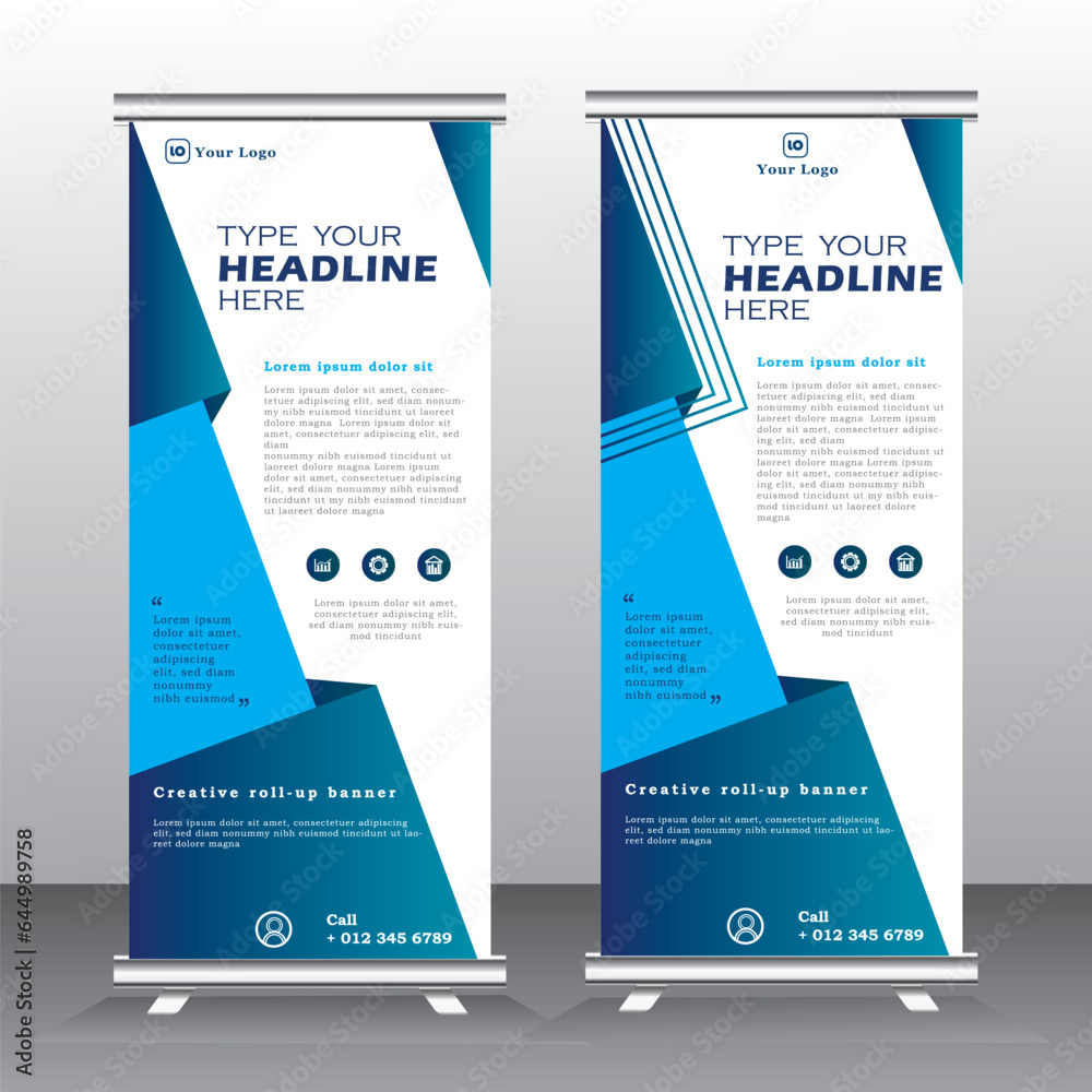 roll-up banner template for business, Graphic template roll-up for ...