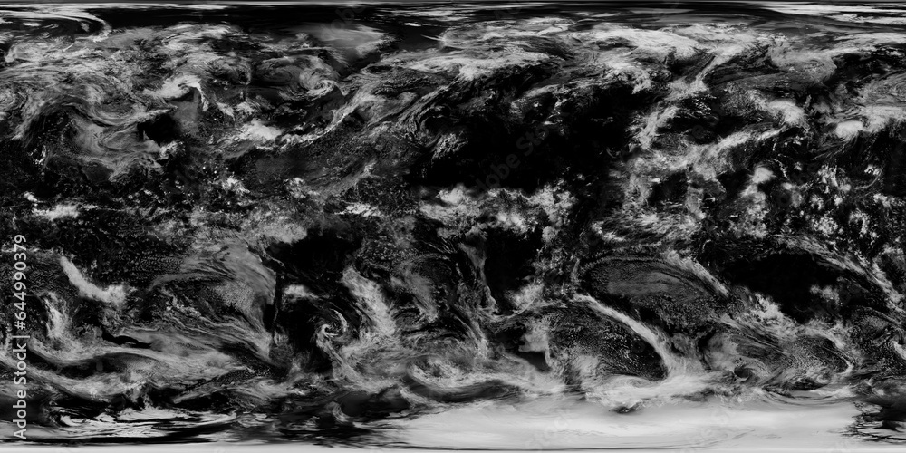 Unwrapped Plain Surface Map of Earth Clouds from Space for 3D Renders ...