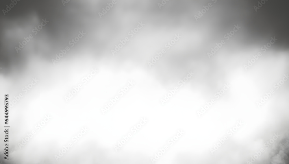 white clouds and smoke abstract panoramic monocrome background, Misty ...