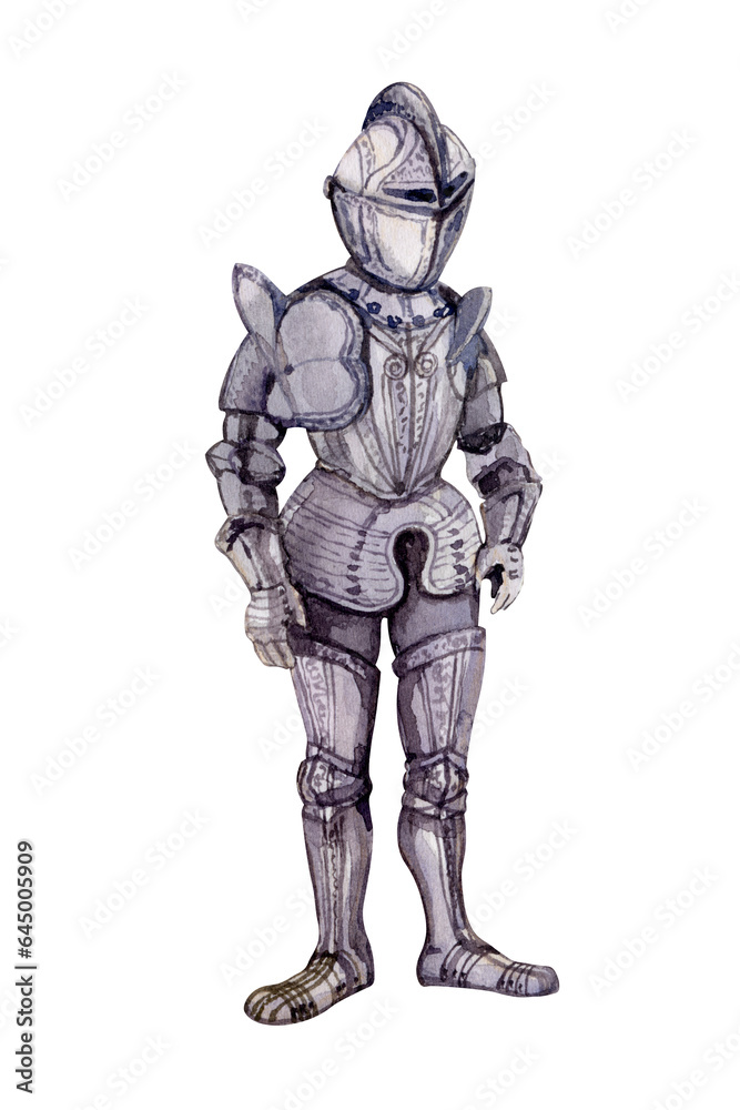 Knight on white background. Handdrawn Knight. Fantasy illustration ...