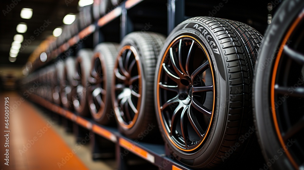 Activities and Transportation group of fresh tyres for sale at a tyre ...