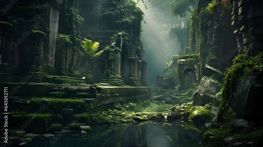 Ruins Of A City Of An Ancient Civilization In A Tropical Forest ...