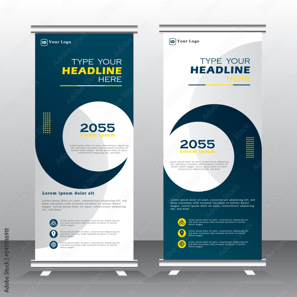 Roll up banner tempalte for your company, vertical template design, for ...