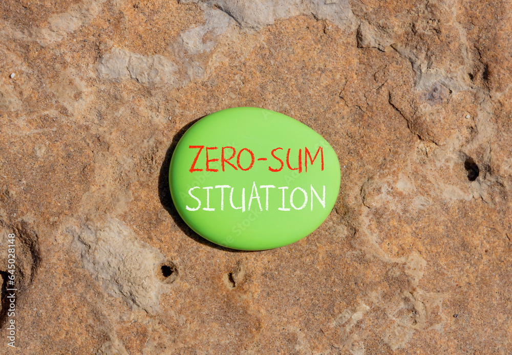 Zero-sum situation symbol. Concept words Zero-sum situation on ...