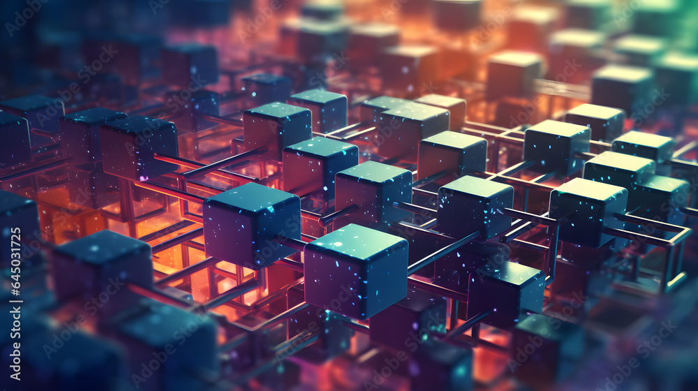 The concept of blockchain technology with a dynamic composition ...