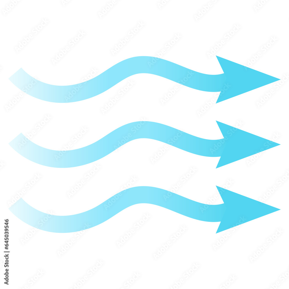 Air flow icon vector, wind direction arrow icon vector illustration ...