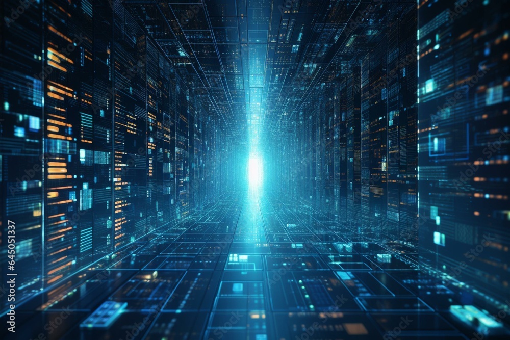 Fast internet. Encoded data flow. Data analytics. Secure databases ...