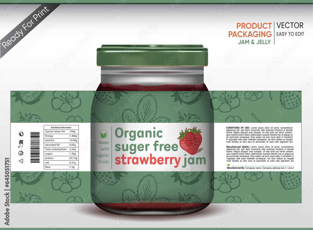 Jam Label, Jelly Packaging, strawberry jam, orange jam, packaging ...