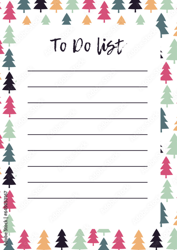 Lovely Notes, To Do, Check list decorated templates. Cute Christmas ...