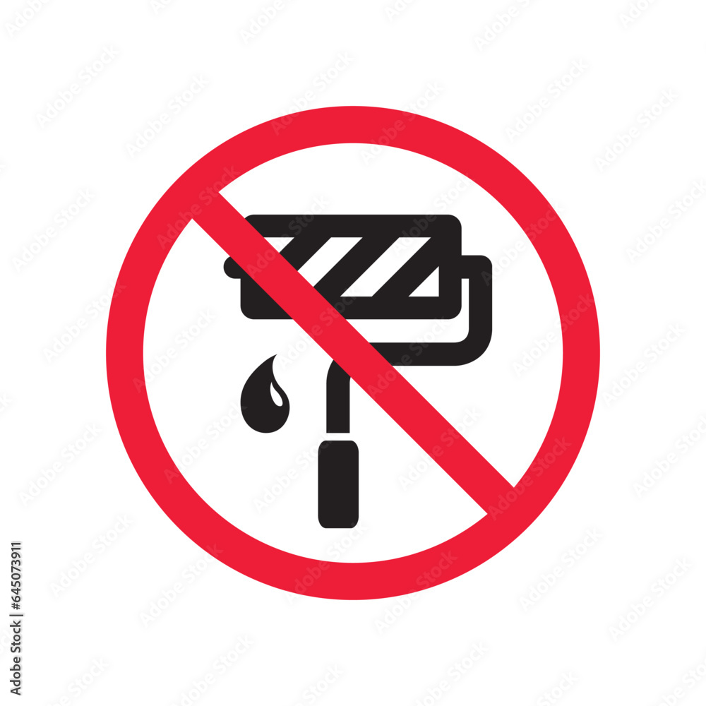 Vecteur Stock Do not paint sign. Prohibited painting vector icon. No ...