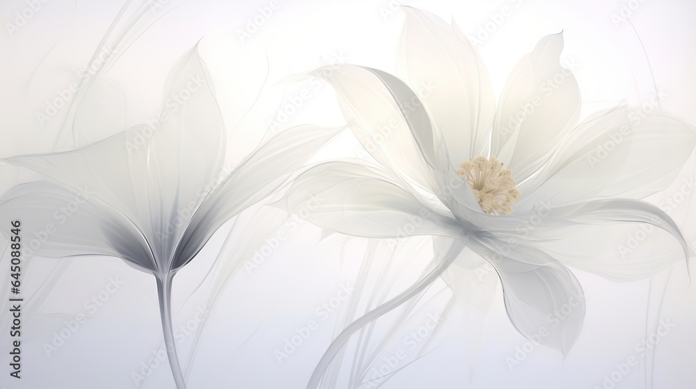 Art background with transparent x-ray flowers. Blooming flowers ...