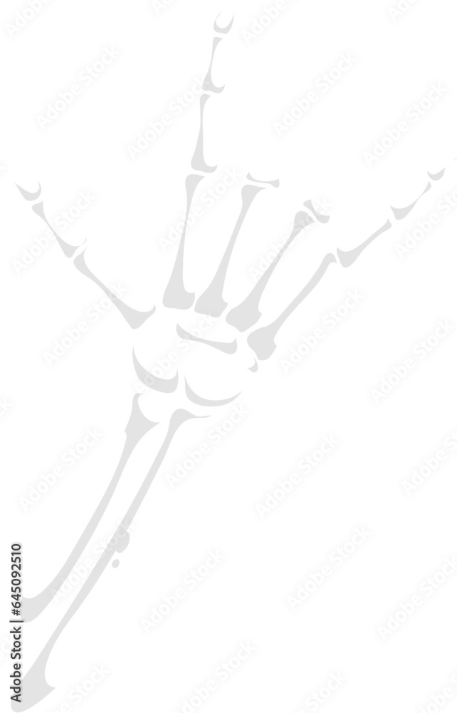 Stockvector Skeleton hand making rock or devil horns gesture gesture ...