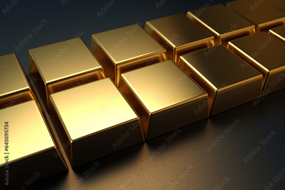 Gold bars and Financial concept. Gold bullion stack. Set of gold bars ...