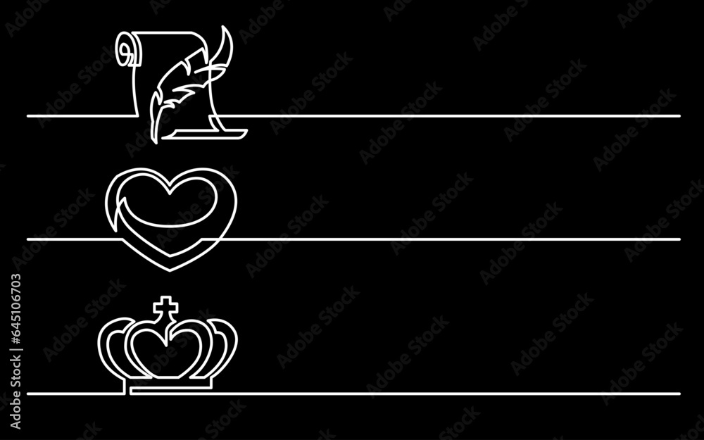 continuous line drawing vector illustration with FULLY EDITABLE STROKE ...