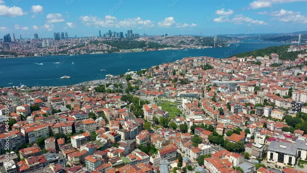 Uskudar one of the oldest districts of Istanbul and aerial images of ...