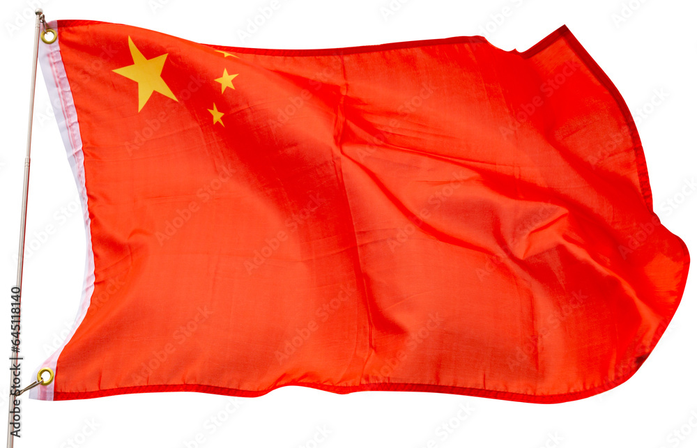 Red flag of China with five golden stars symbolizing Communist ...