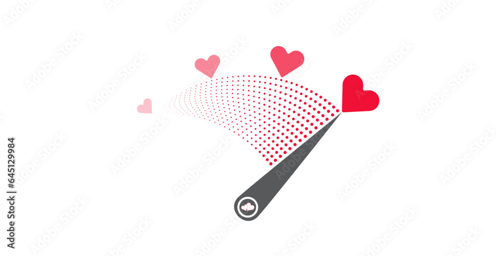 Simple love level measurement vector illustration with indicator, red ...