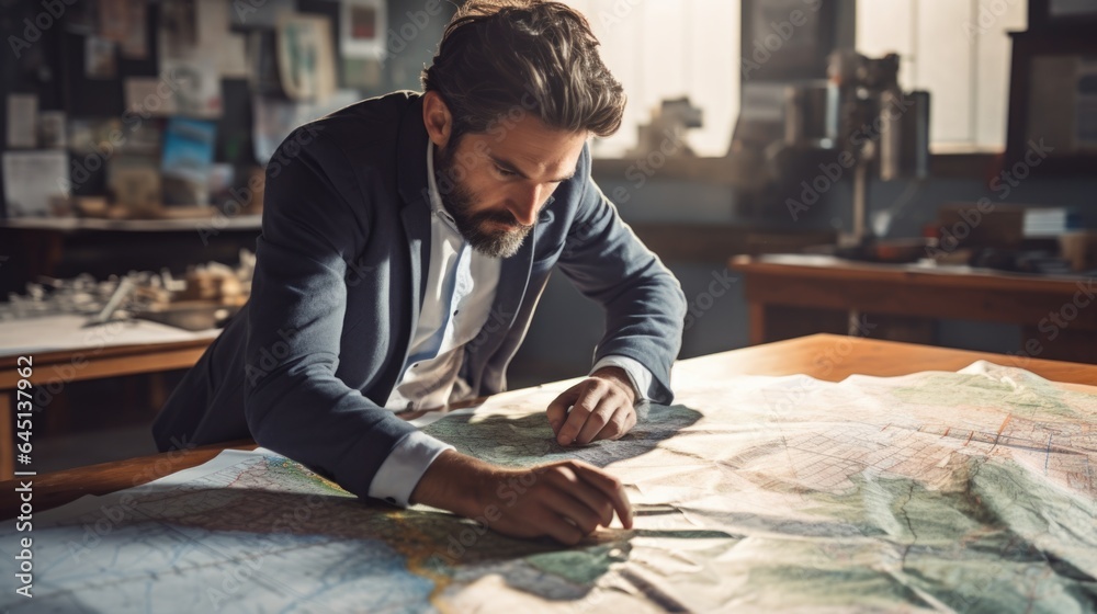 geography professor using maps to teach urban planning generative ai ...