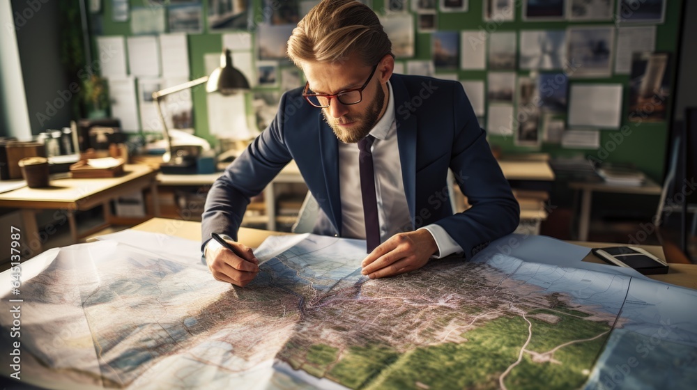 geography professor using maps to teach urban planning generative ai ...