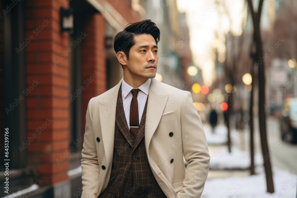 Candid Street Portrait of a Fictional Asian Businessman Wearing an ...