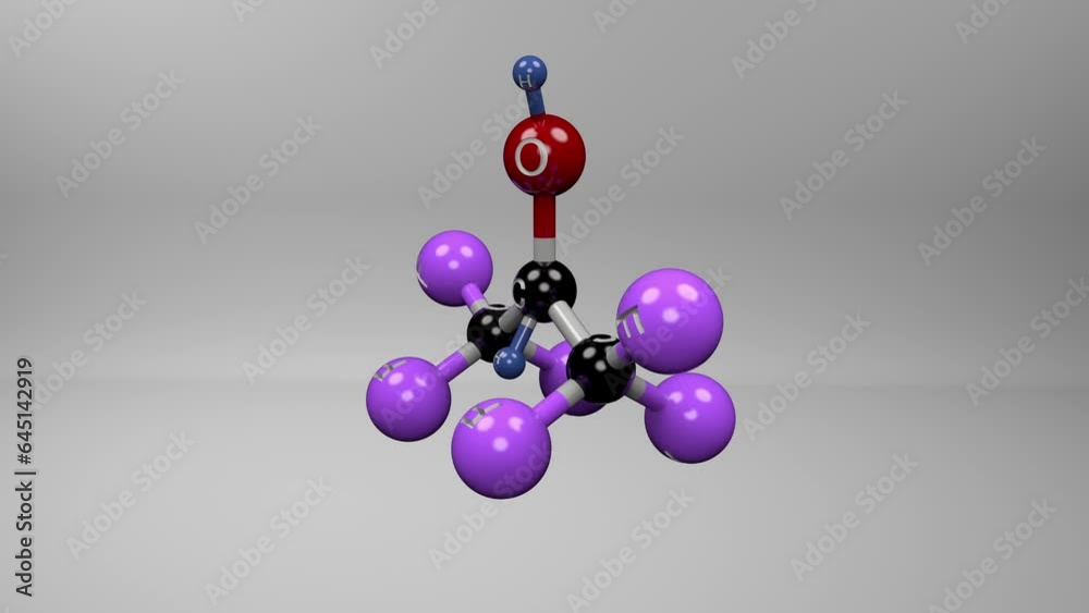 Hexafluoro-2-propanol molecule. Molecular structure of HFIP, solvent ...