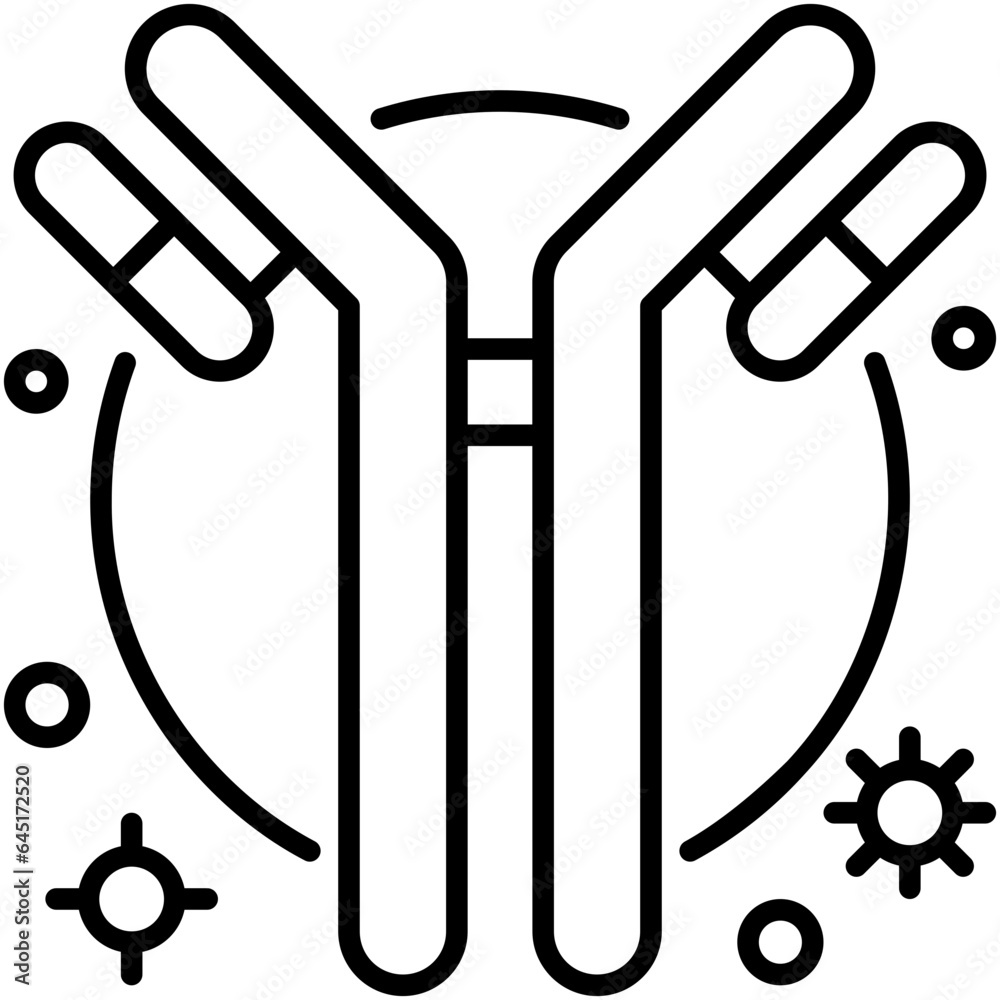 Antibody Icon. Antigen Molecule Bond Symbol Stock Illustration. Vector ...