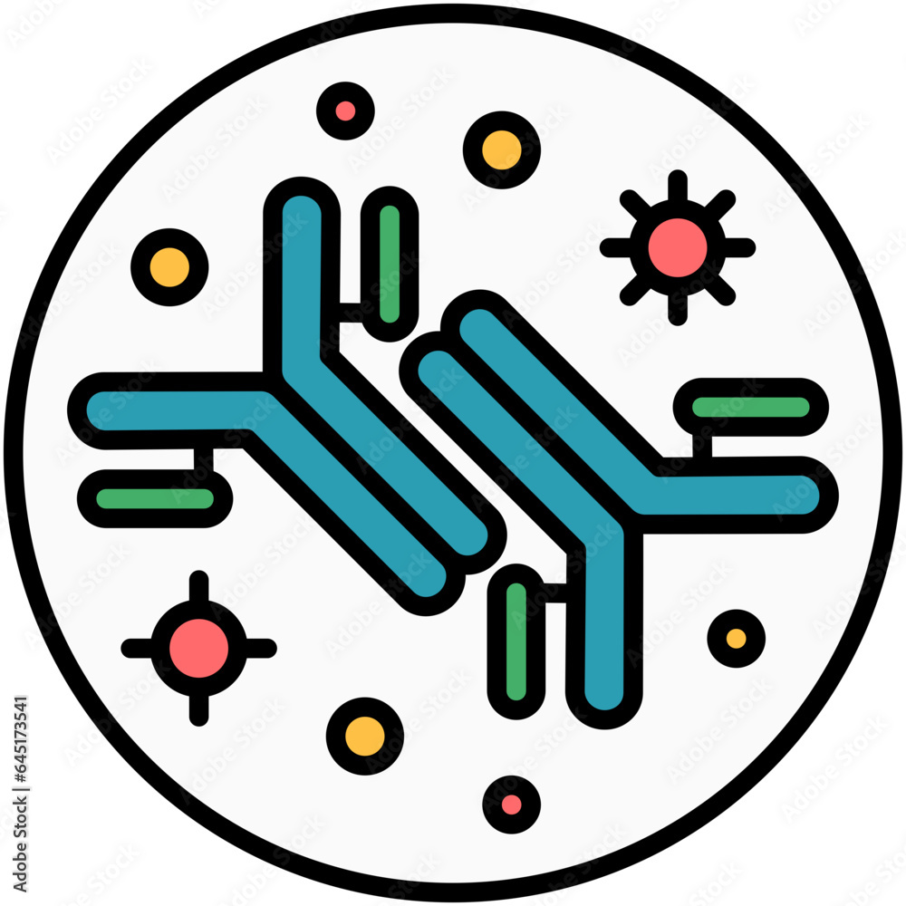 Antibody Icon. Antigen Molecule Bond Symbol Stock Illustration. Vector ...