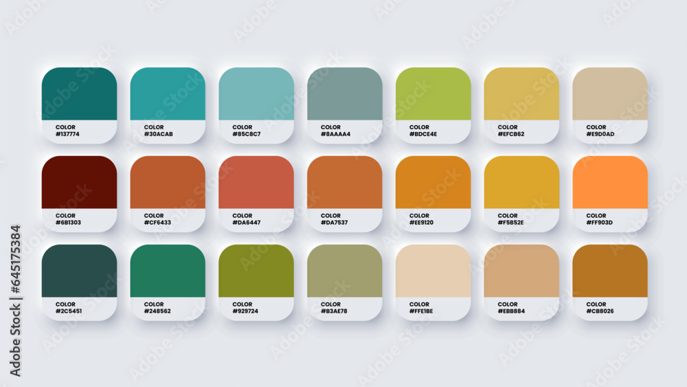 Color Palette, Procreate Color Swatches in RGB, HEX Colors, Bright ...