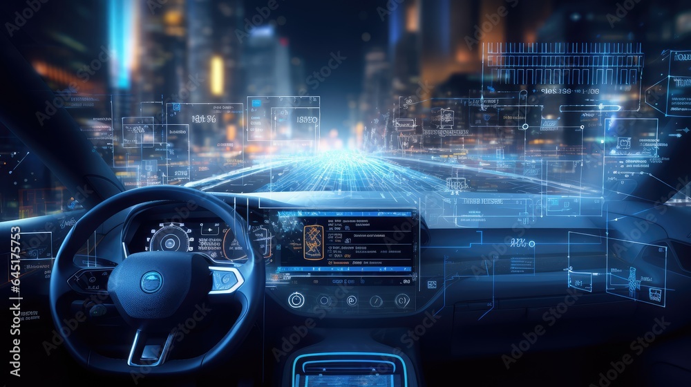 AI Generating picture of a futuristic modern electric car speedometer ...