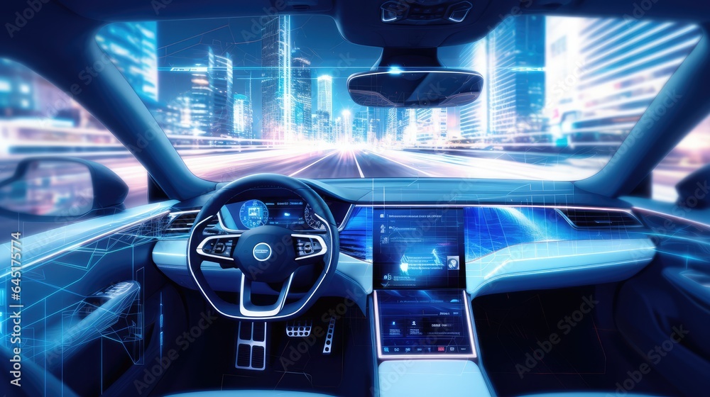 AI Generating picture of a futuristic modern electric car speedometer ...