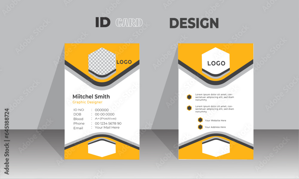 ID Card Template | Office Id card | Employee Id card for your company ...