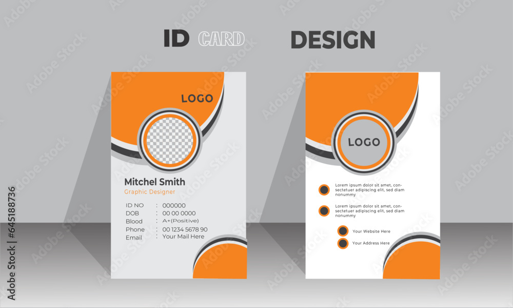 ID Card Template | Office Id card | Employee Id card for your company ...