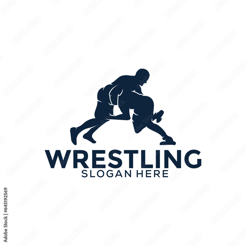 Wrestling logo template, Wrestling Sport logo vector template Stock ...