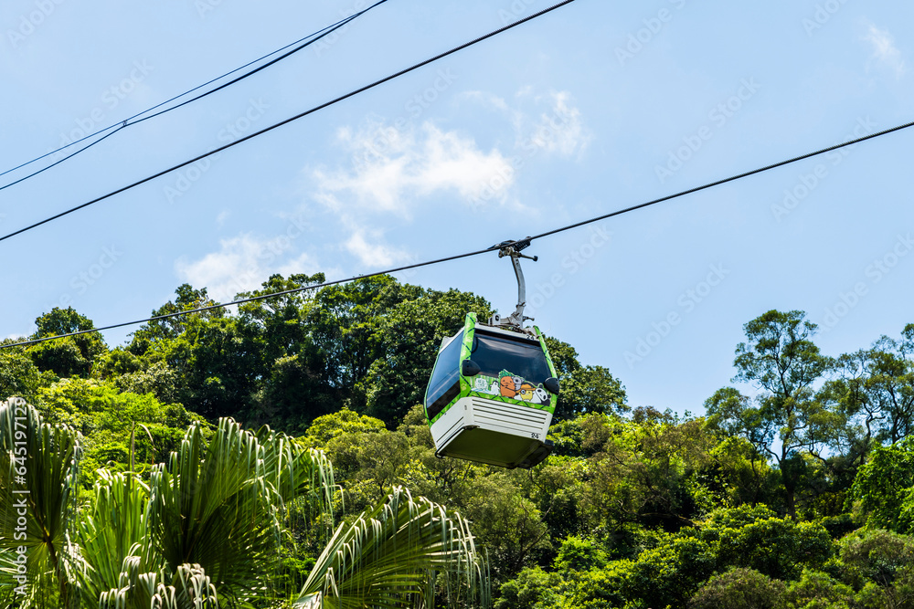 Taipei, Taiwan-July 5, 2020: Maokong Gondola Cable car moving across ...