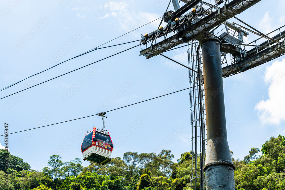Taipei, Taiwan-July 5, 2020: Maokong Gondola Cable car moving across ...